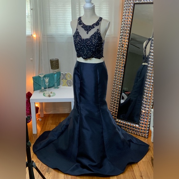 madison james | Dresses | Two Piece Navy Blue Formalprom Gown | Poshmark